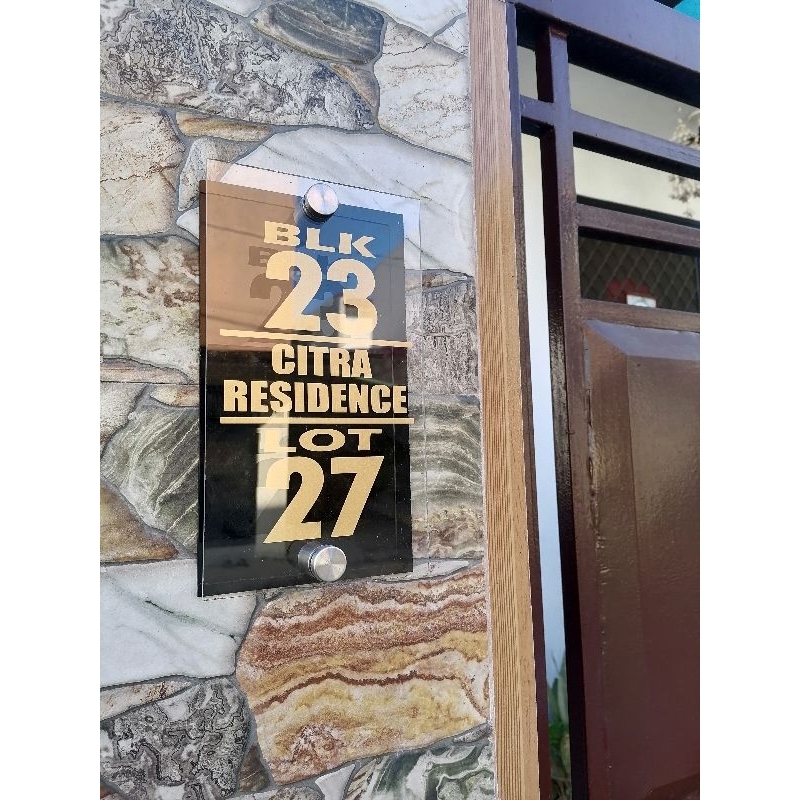 HOUSE NUMBER/BLK AND LOT SIGNAGE 5"X9" DOUBLE ACRYLIC WITH TOX BOLTS ...