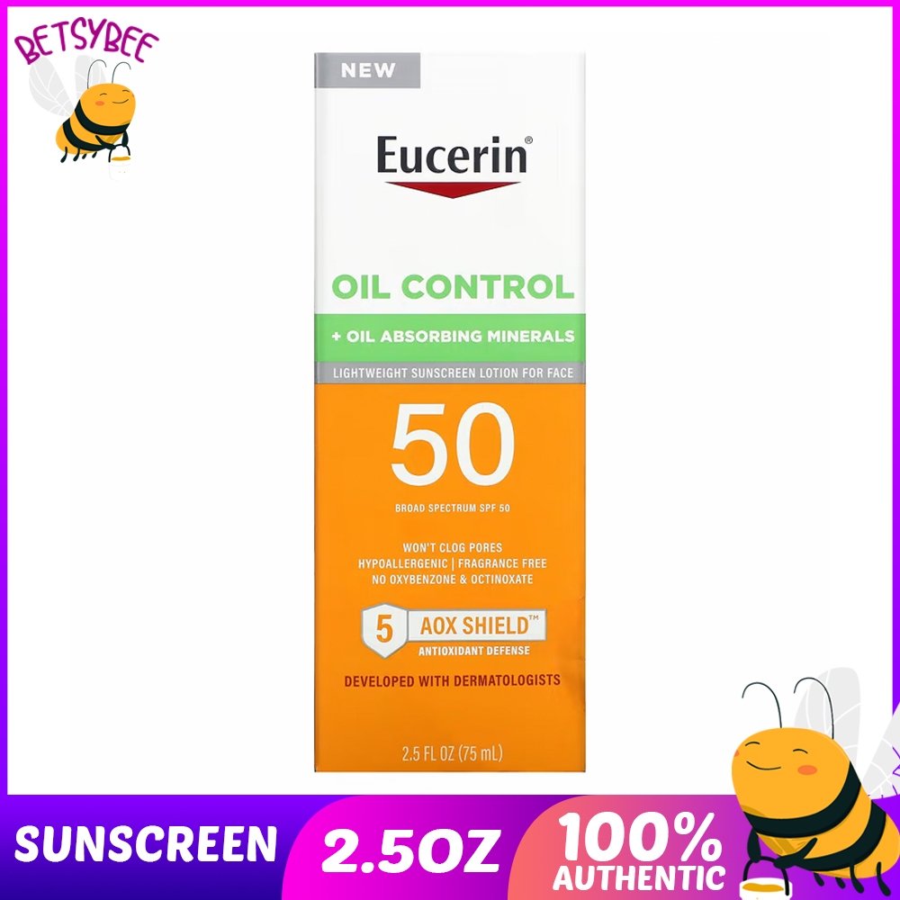 Eucerin Oil Control Sunscreen SPF 50 with Oil Absorbing Minerals Broad ...