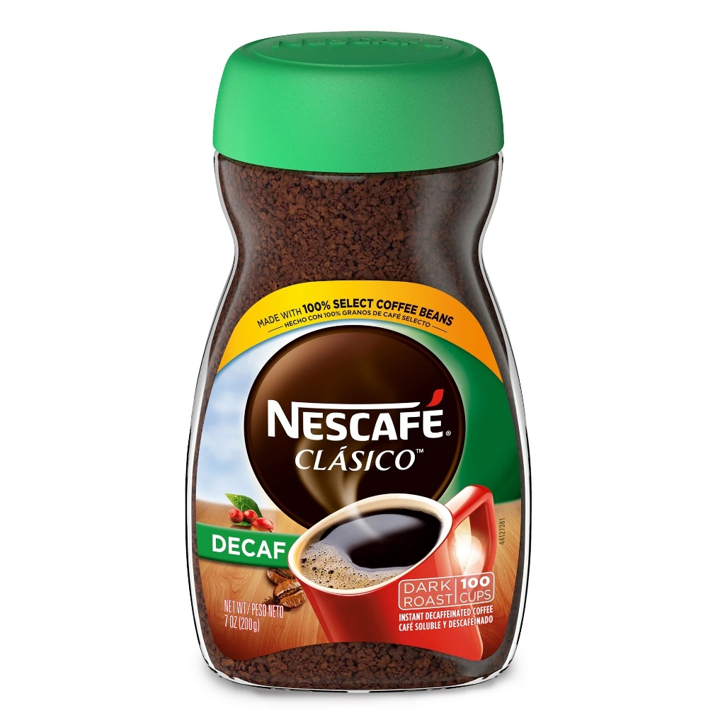 Nescafe Decaf Clasico, Dark Roast Instant Coffee Jar, 7 oz | 3.5oz ...
