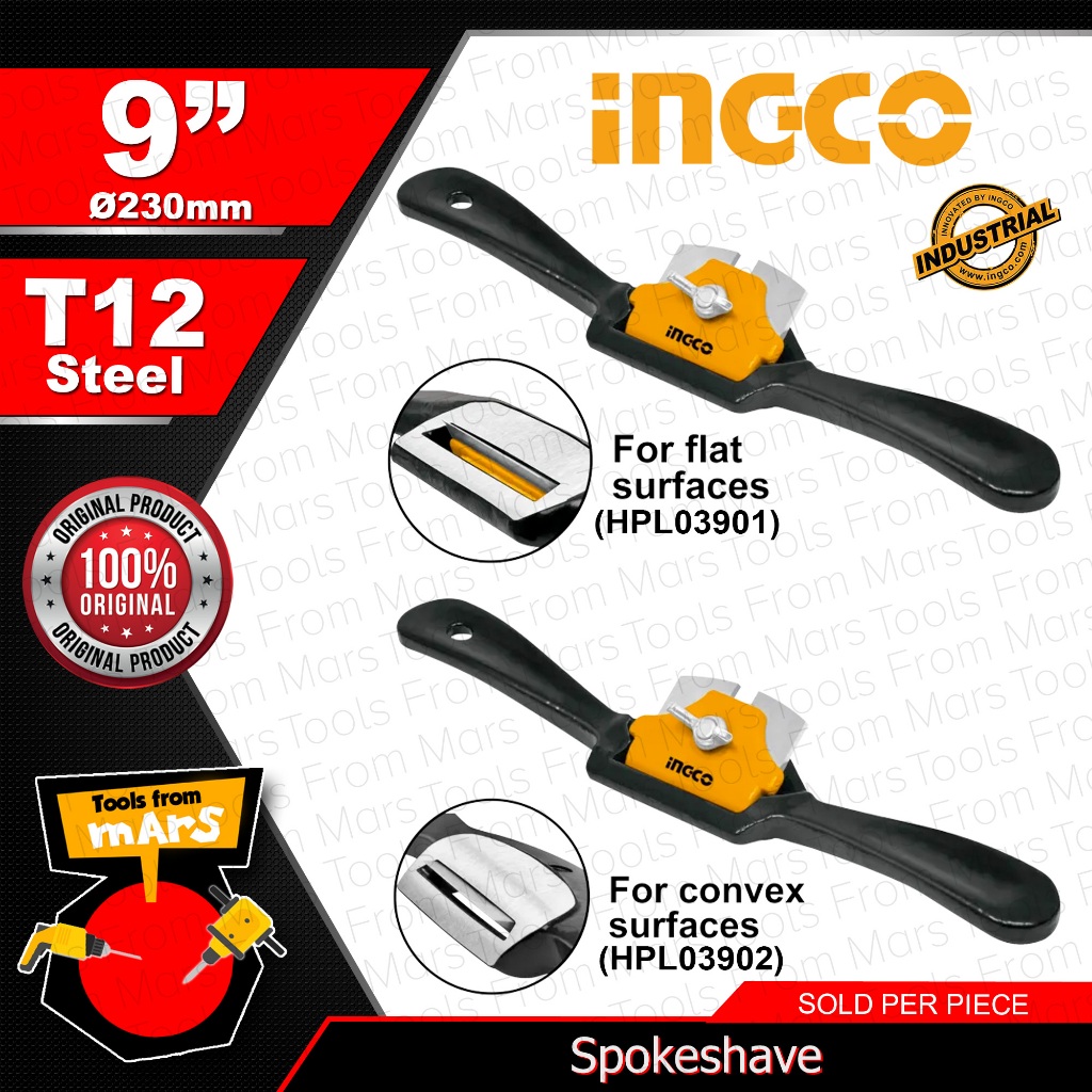 INGCO Spoke Shave Flat Base 9" Inch 230mm FLAT | CONVEX Surface ...