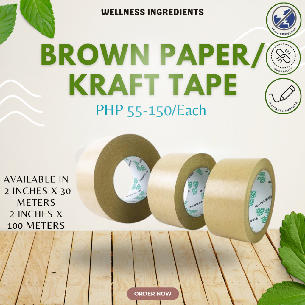 Brown Paper/ Kraft Tape (2 inches x 30 meters, 50 meters, 100 meters ...