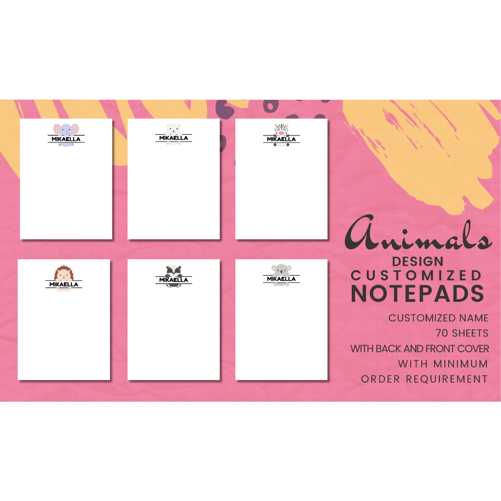 PERSONALIZED NOTEPADS - Animals designs | Shopee Philippines
