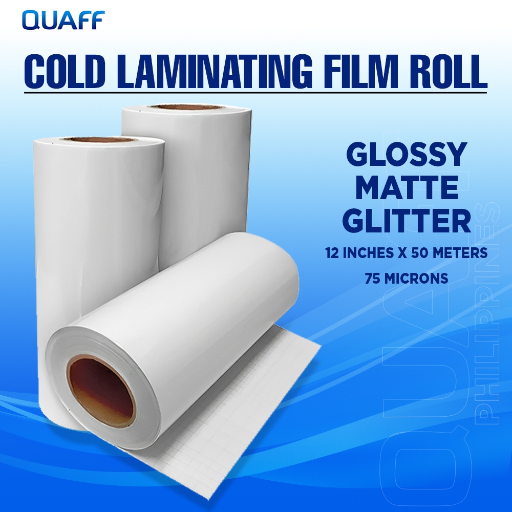 12inches QUAFF Cold Laminating Film Glossy Matte Glitter Photo Top Roll ...