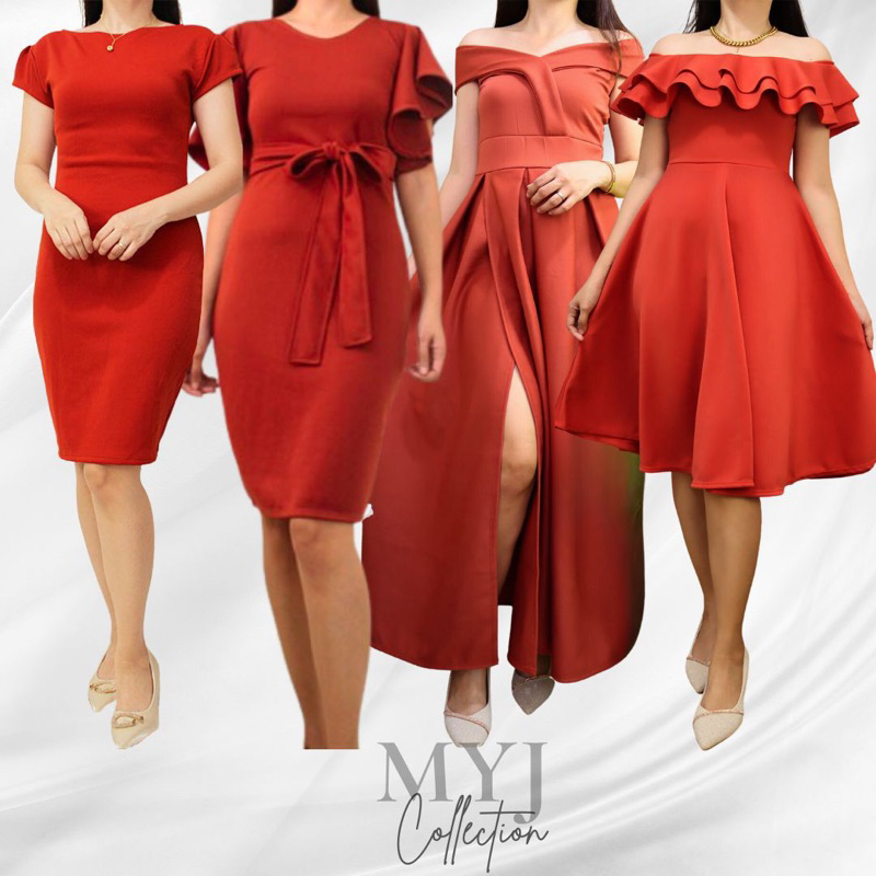 SHADES OF DARK RUST FORMAL DRESS FOR ENTOURAGE | Shopee Philippines