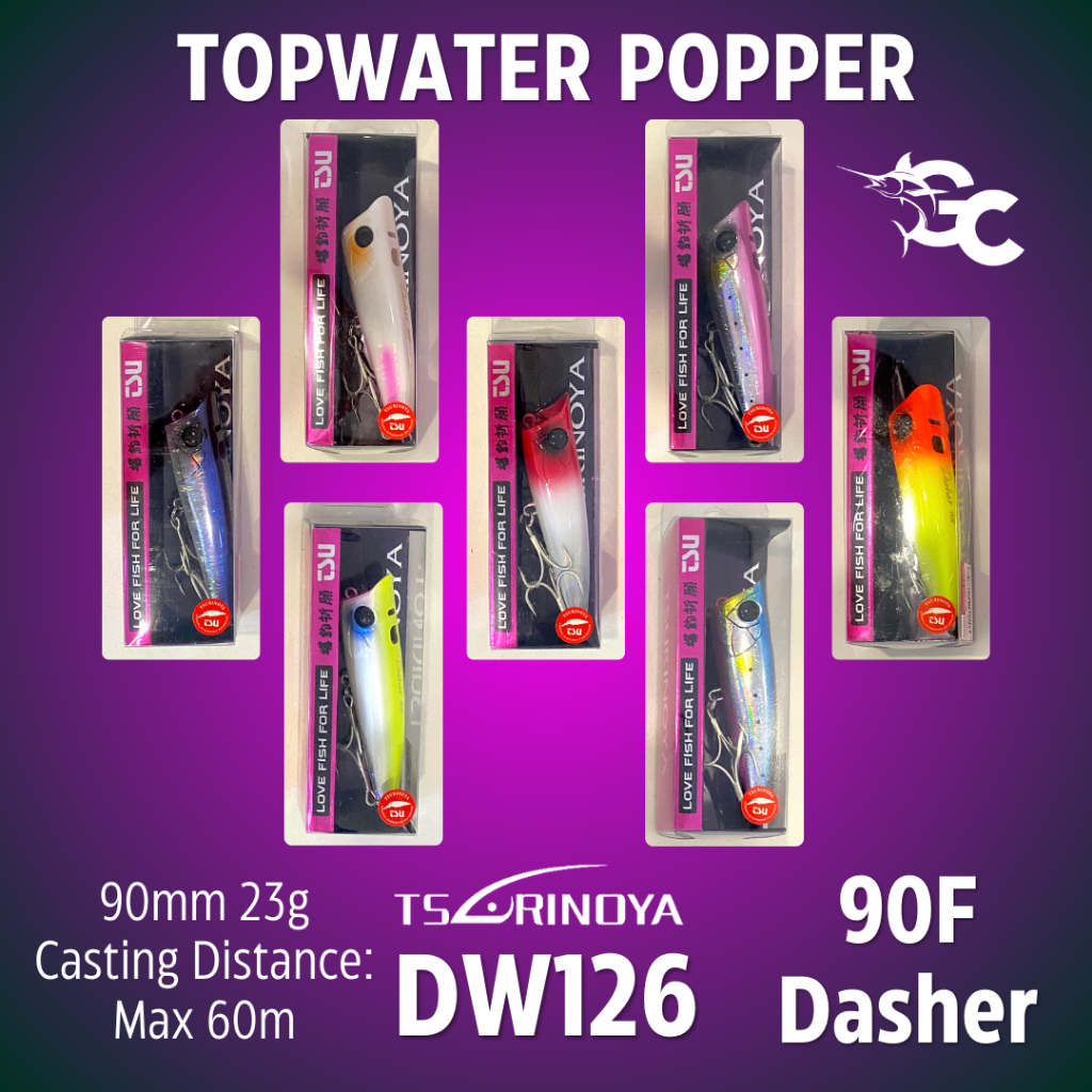 Tsurinoya DW126 90F Dasher 90mm 23g Topwater Popper Lure | Shopee Philippines