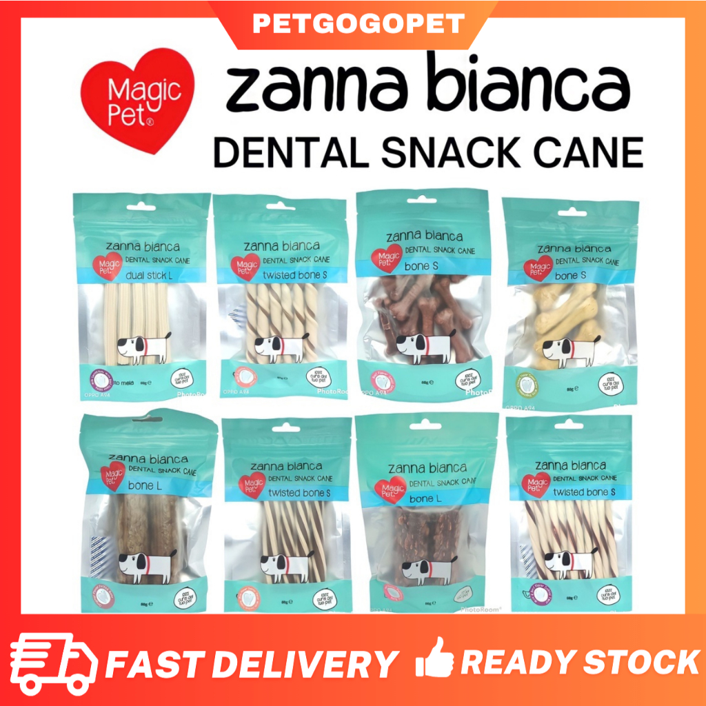 1-3pouch Magic 80G 7 FLAVORS Pet Dog Snack Premium Treats Dental Cane ...