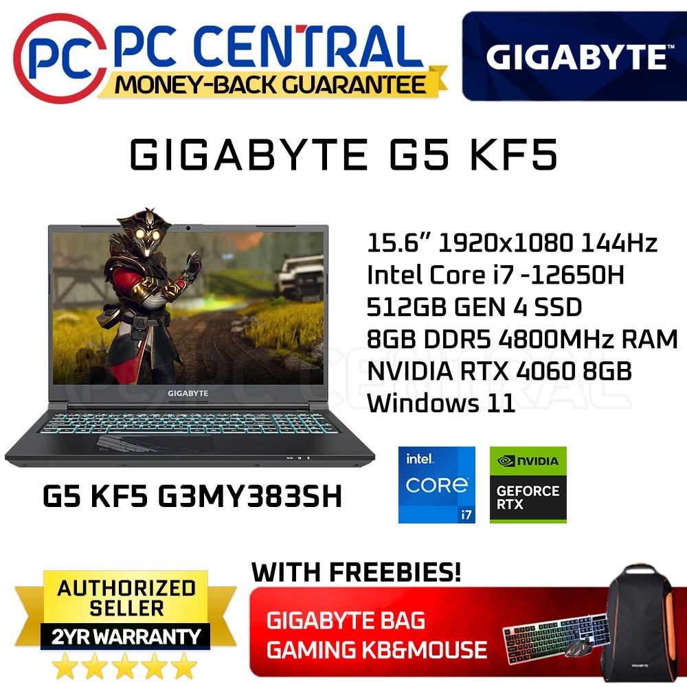 Gigabyte G5 KF5 (G3MY383SH) RTX 4060 Gaming Laptop 15.6" 144Hz Intel ...