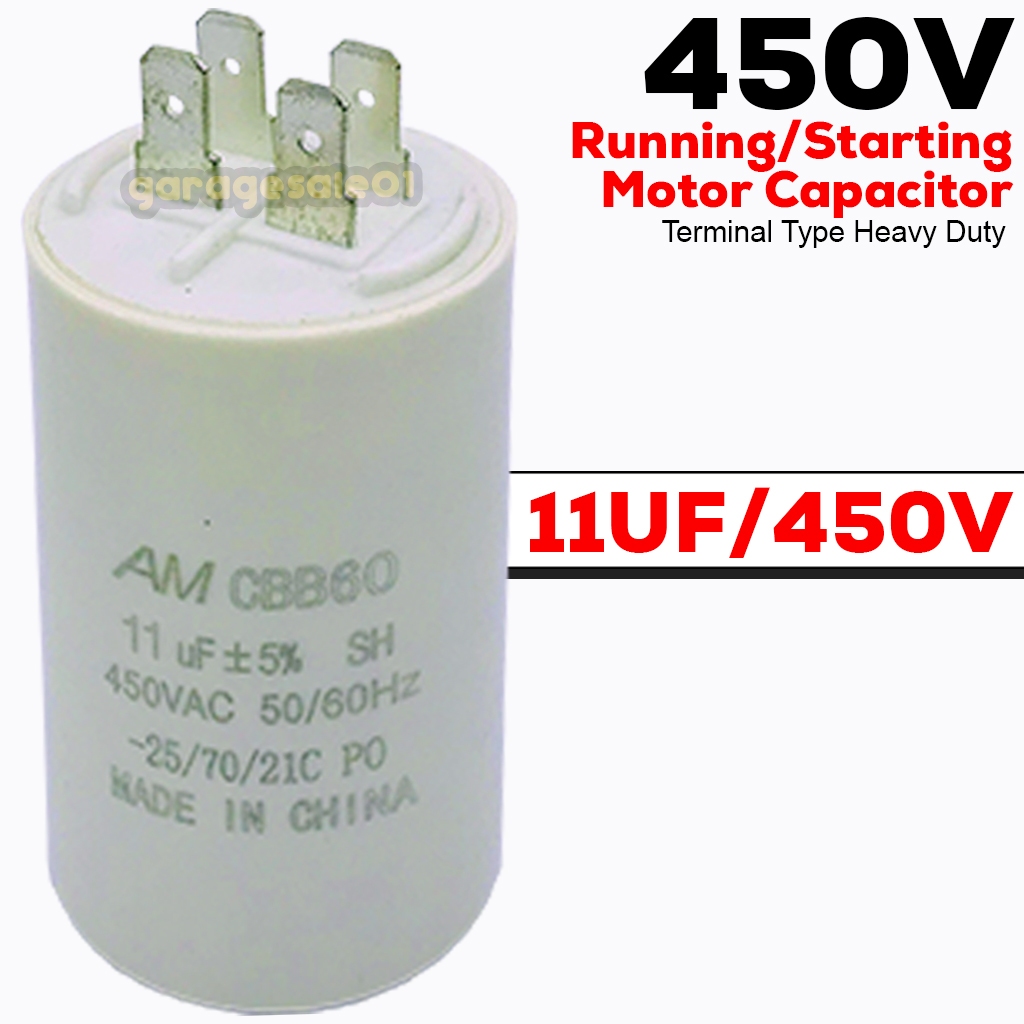 🟨11UF/450V Motor Run Starting Capacitor Terminal Type Heavy Duty🟨 ...