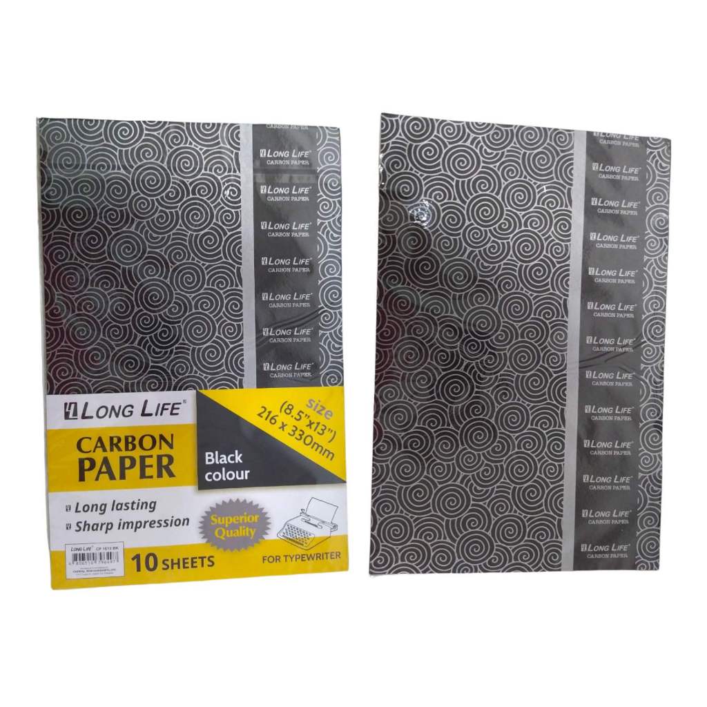 Long Life Carbon Paper 8.5 x 13 inches CP1013 10 sheets/pack (5 packs ...