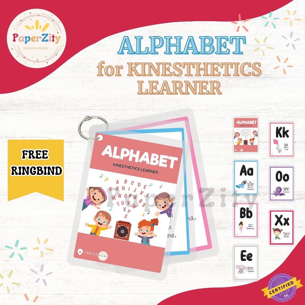 ALPHABET for KINESTHETICS LEARNER Laminated Flashcards for kids ...