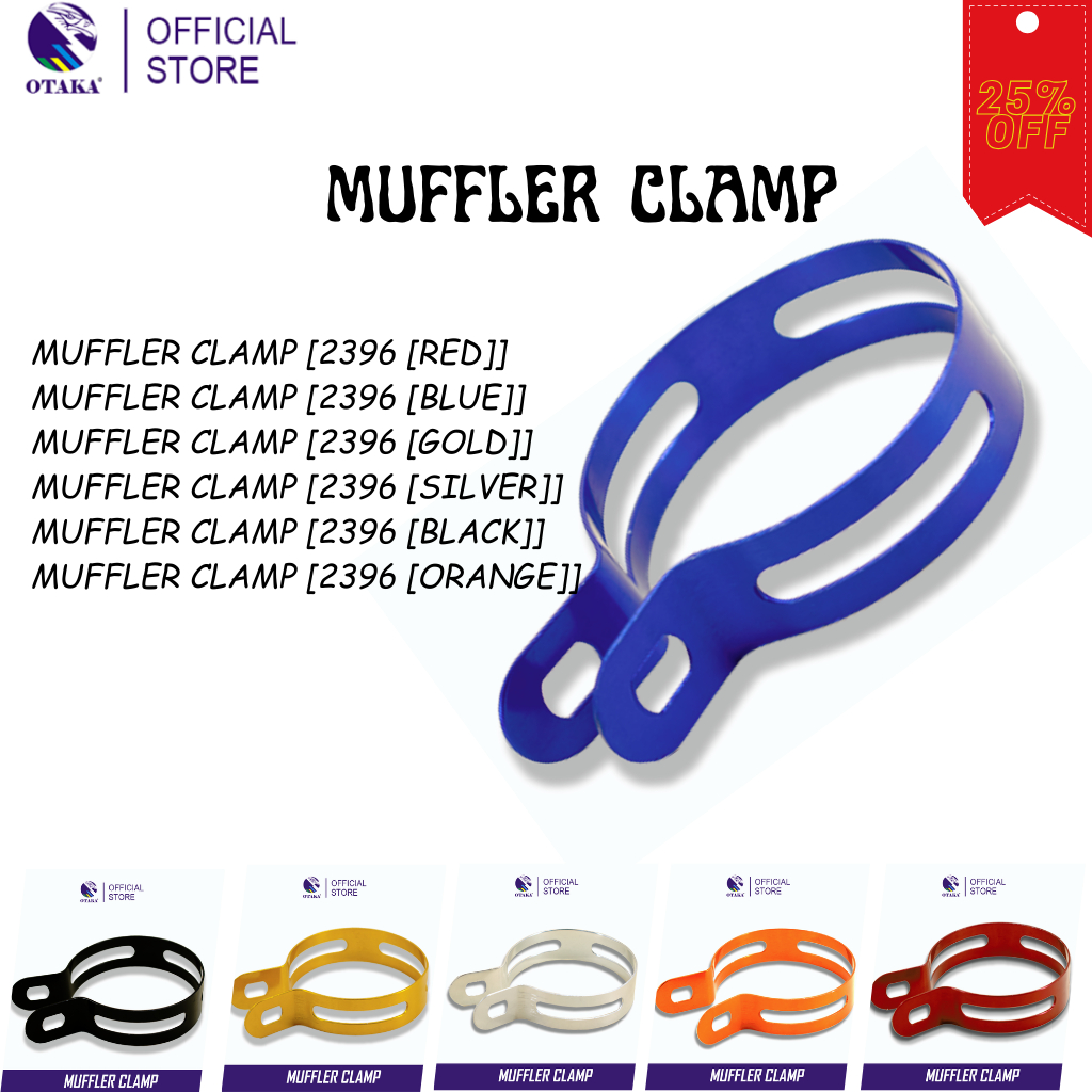MUFFLER CLAMP (2396) MOTORCYCLE OTAKA (JAPAN QUALITY) BLUE BLACK ORANGE ...