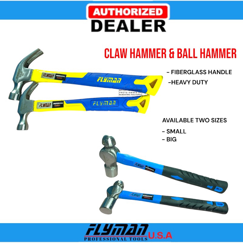 Flyman Tools Usa Claw Hammer And Ball Hammer | Shopee Philippines