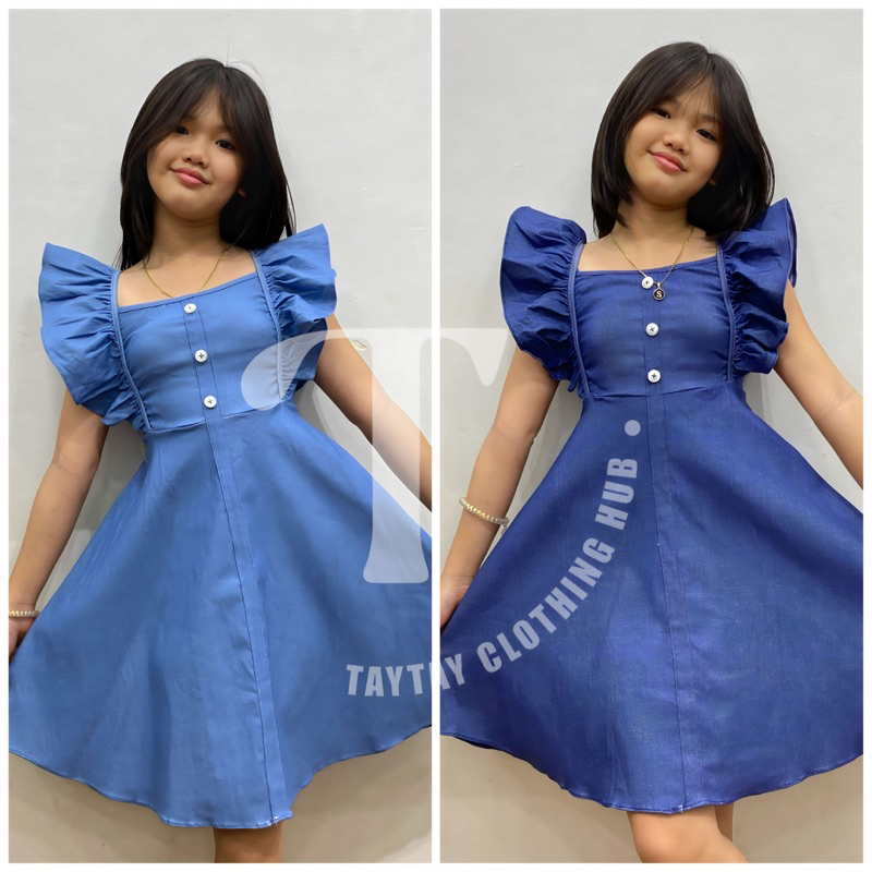 Hanni S/M/L/XL (4-12y/o) Soft Denim/Cotton Linen Butterfly Back ...