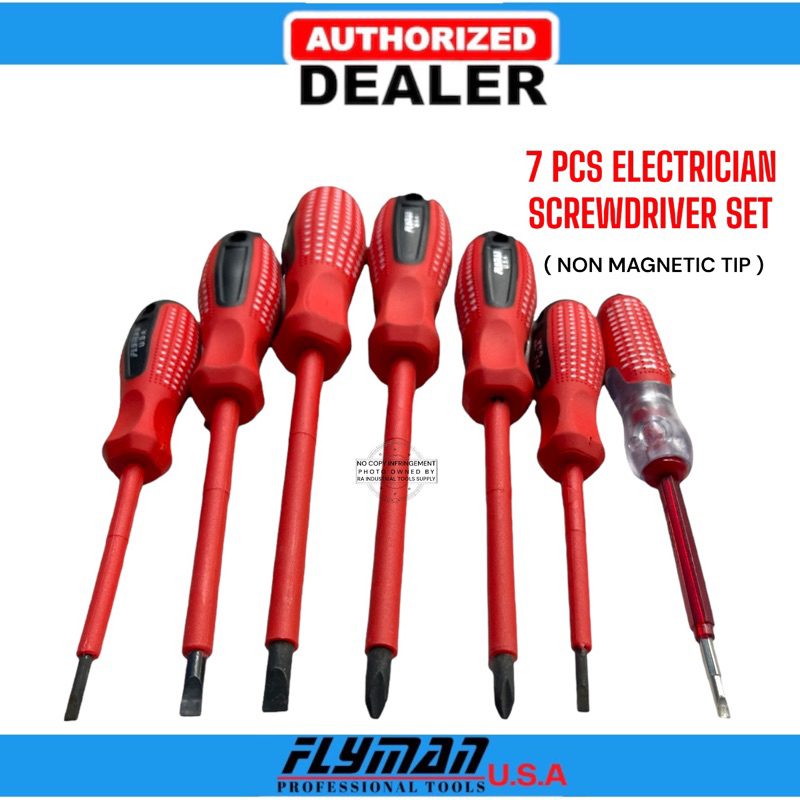 Flyman Tools Usa ( 7 Pcs NON Magnetic Tip Electrician Screw ) | Shopee ...