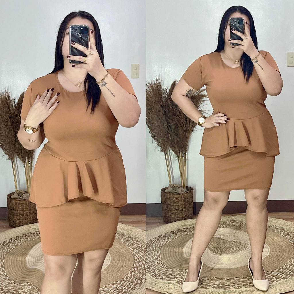 Peplum Dress PLUS SIZE' Fit from XL up to 3XL ONHAND | Shopee Philippines