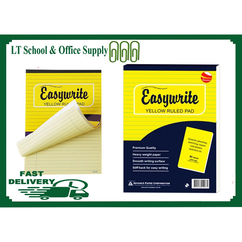 1 Pad Easywrite Yellow ruled pad 80leaves | Shopee Philippines