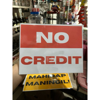 No Credit / Bawal Utang Store Signage ( Laminated ) | Shopee Philippines