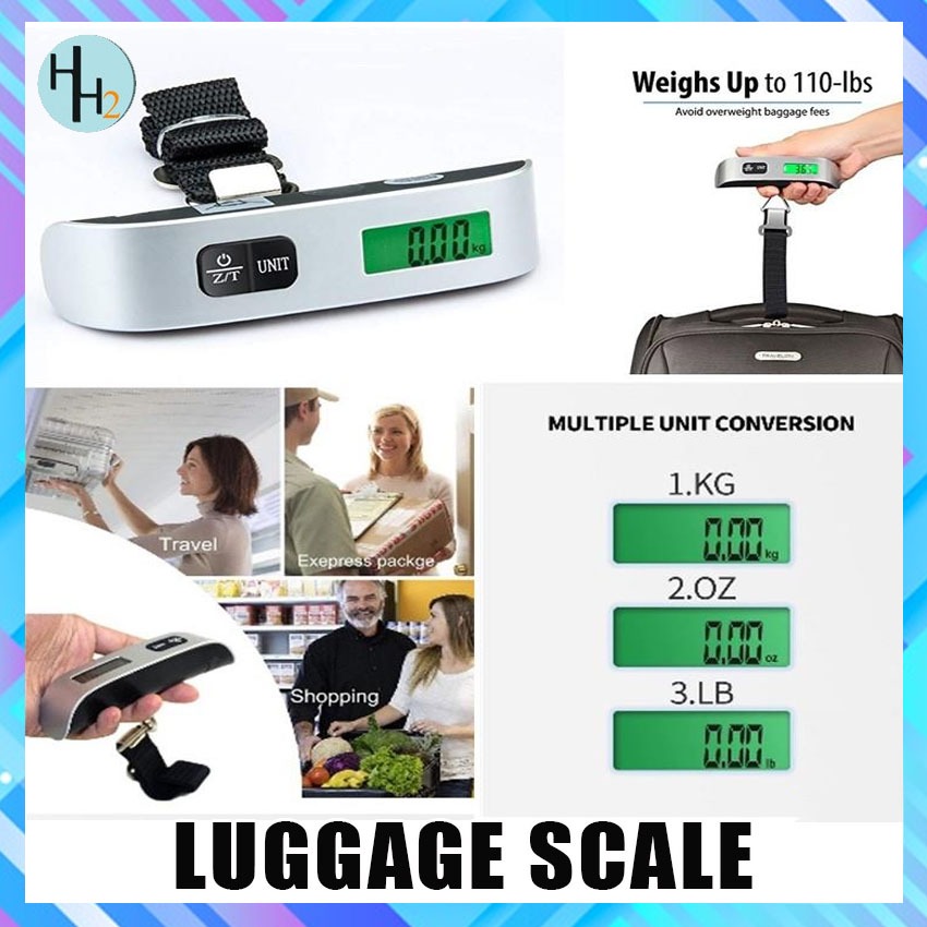 50 kg/110lb Portable Electronic Digital Luggage Scale Travel Weighing ...