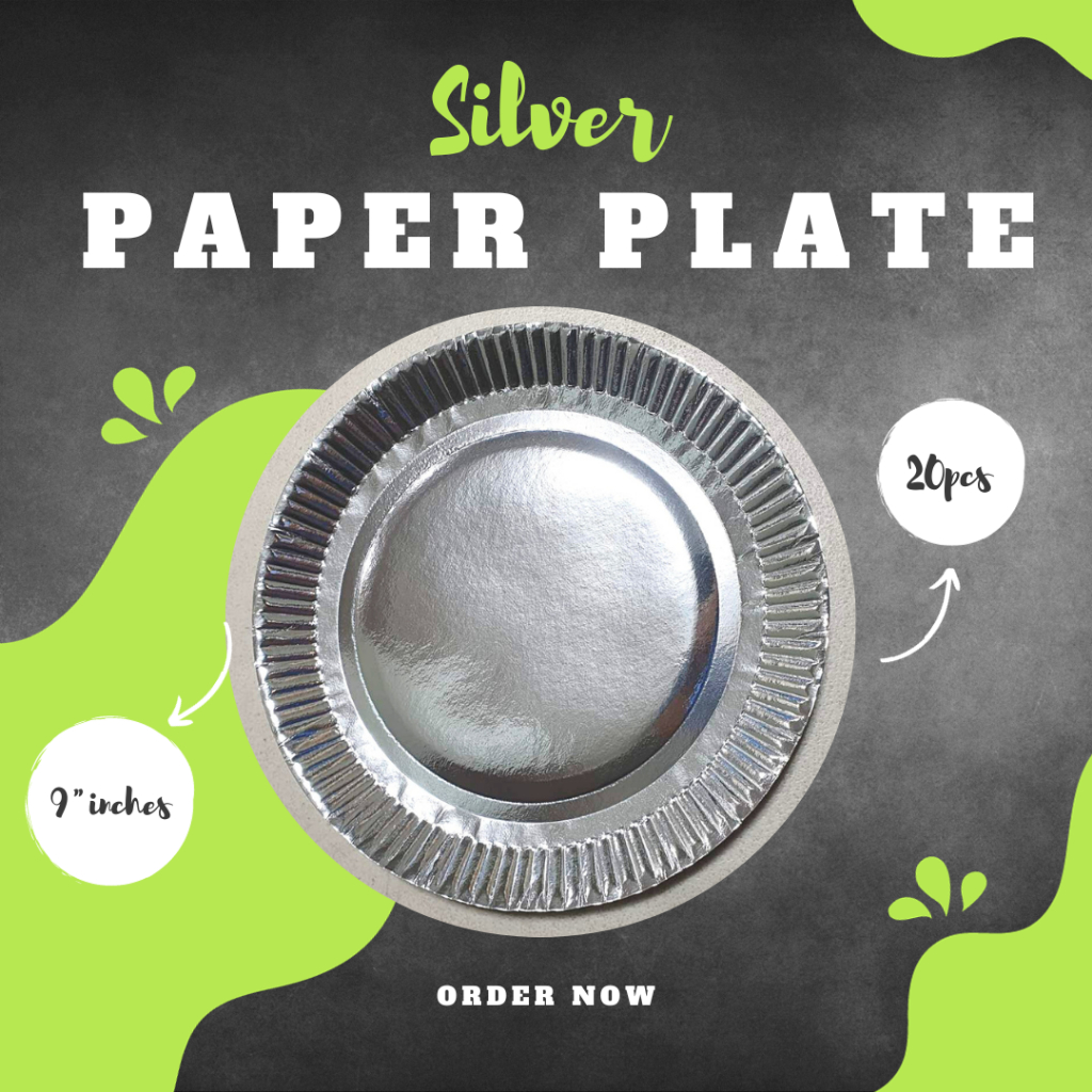 Paper Plate Silver 20pcs/pack | Shopee Philippines