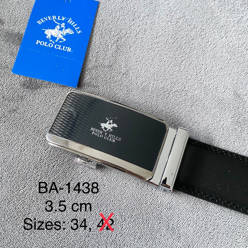 Beverly Hills Polo Club BA-1438 Men's Leather Belt Automatic Buckle 3.5 ...