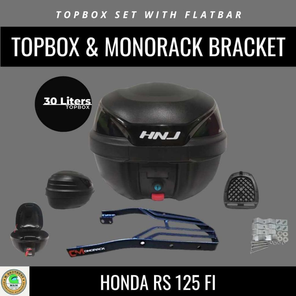 Set HNJ Top Box 30 Liters (012) With Flat Bar Cm Monorack For Honda RS ...