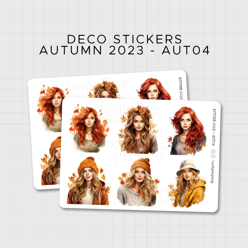 AUT04 - Autumn Deco Collection | Watercolor Deco Stickers for your ...