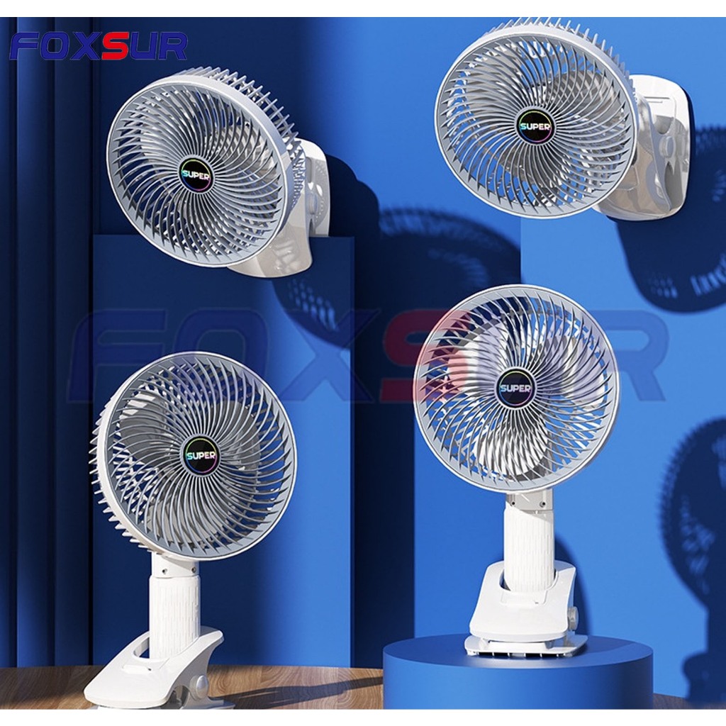 12Inch Desk Fan Rechargeable Stand Fan Clip Electric Fan ...