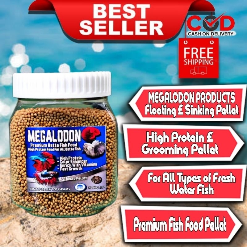 Megalodon Premium Betta Fish Food (JUMBO PACK 100 GRAMS!!) for all ...
