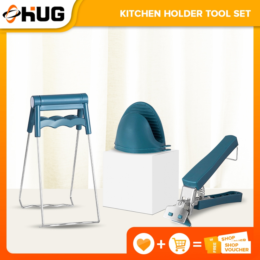Anti-scald Kitchen Tools Set Clip Bowl Plate Clamp Pot Holder Gloves ...