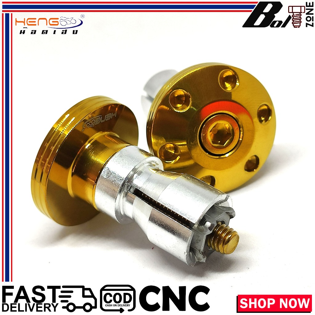 HENG DOTTED BAR END STAINLESS GOLD UNIVERSAL / ALL MIO / NMAX / AEROX ...