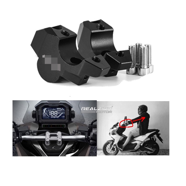 Handlebar Higher Adapter For Honda ADV 150 ADV160 ADV350 Motor Riser Drag Handle Bar Clamp ...