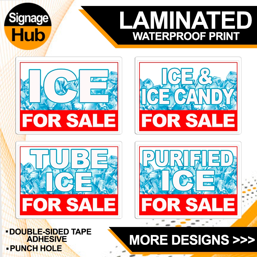 ICE & ICE CANDY Signs 1 | Laminated Signage | A4 ( 8" X 11" inches ...