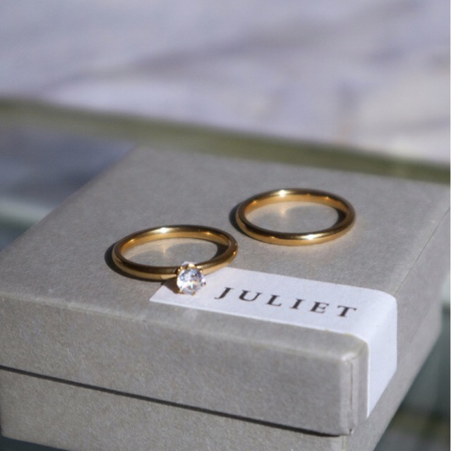 JULIET - Gold Thin Promise Ring (High-quality Gold Plated Stainless ...