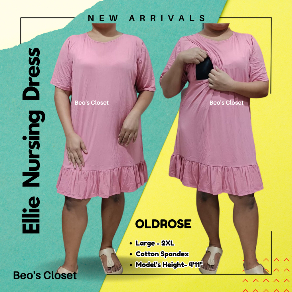PLUS SIZE ELLIE MATERNITY NURSING BREASTFEEDING DRESS freesize fits ...