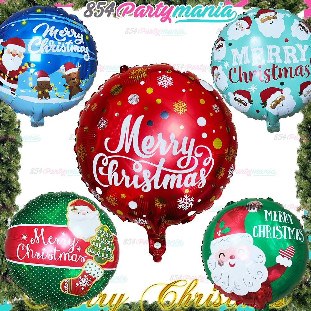 1pc Merry Christmas Foil Balloon Decoration 1 PIECE 18 Inches Round ...