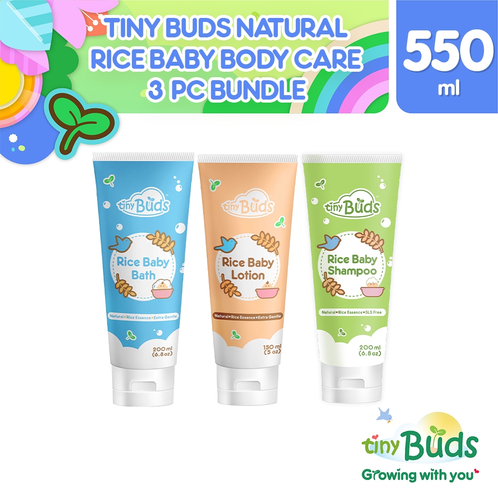 Tiny Buds Rice Baby Body Care 3 pc Bundle (Bath 200ml, Shampoo 200ml, Lotion 150ml) | Shopee ...