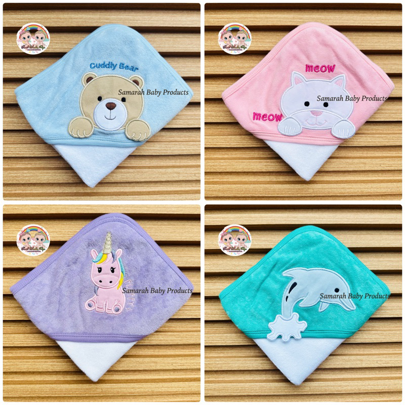 Samara Baby Hooded Towel | Terry Cloth | Soft & Absorbent | Pastel ...