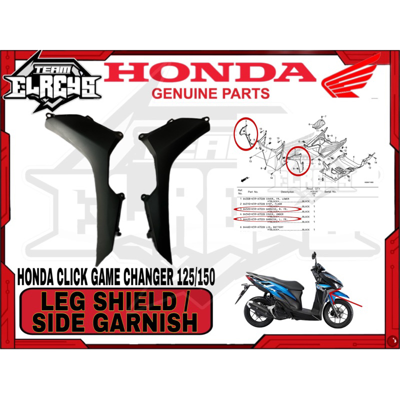STOCK LEG SHIELD GARNISH FOR CLICK V2 125/150 | Shopee Philippines