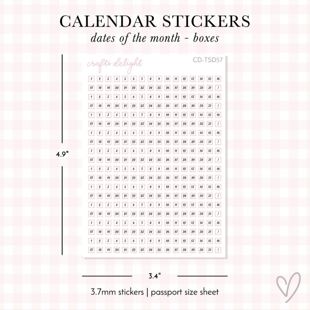Tiny Boxes Date Planner Stickers | Minimalist Stickers for Bullet ...