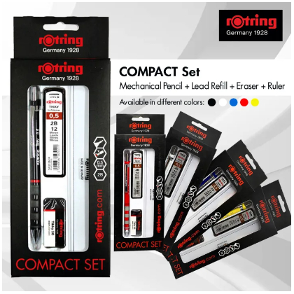 rOtring Tikky COMPACT Set - Mechanical Pencil with Lead Refill, Eraser ...
