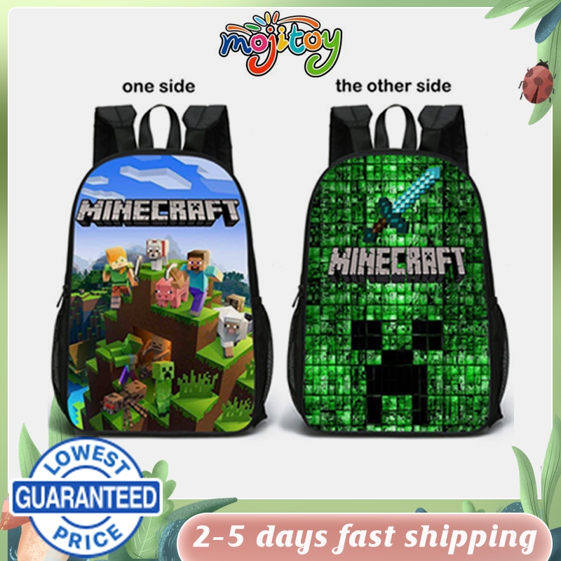 Minecraft School Bag Two Sided Student Bagpack Minecraft Bag For Kids ...
