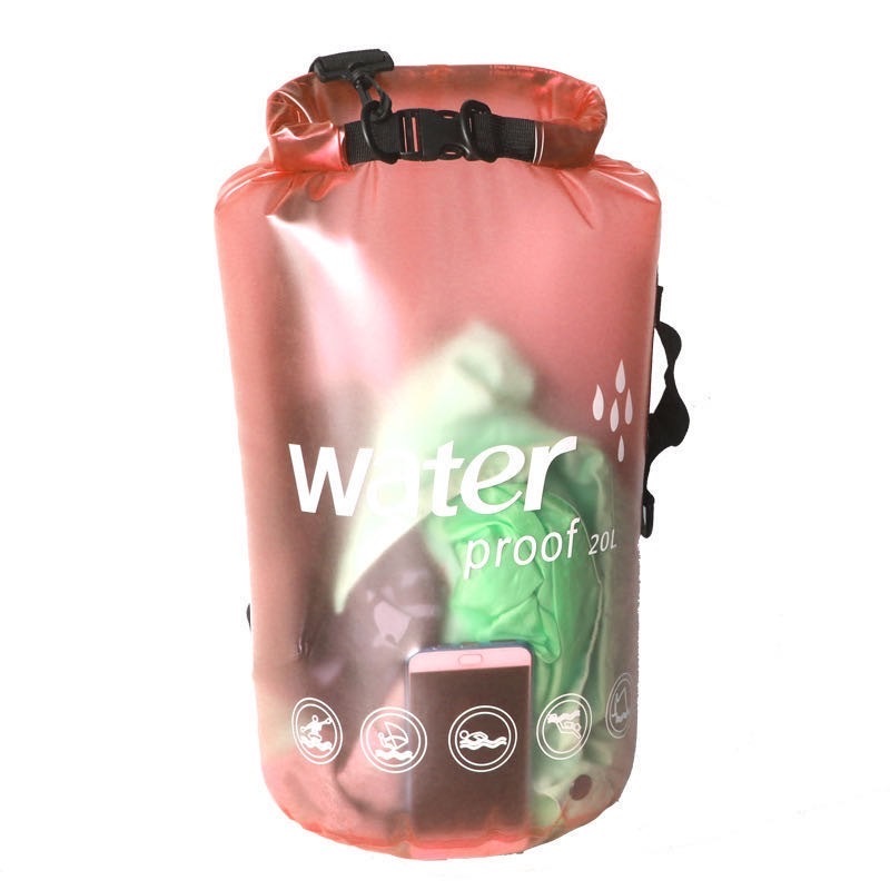 10L 20L Transparent Dry Bag Waterproof Bucket Bag Sling Shoulder PVC Frosted Outdoor Ocean Pack ...