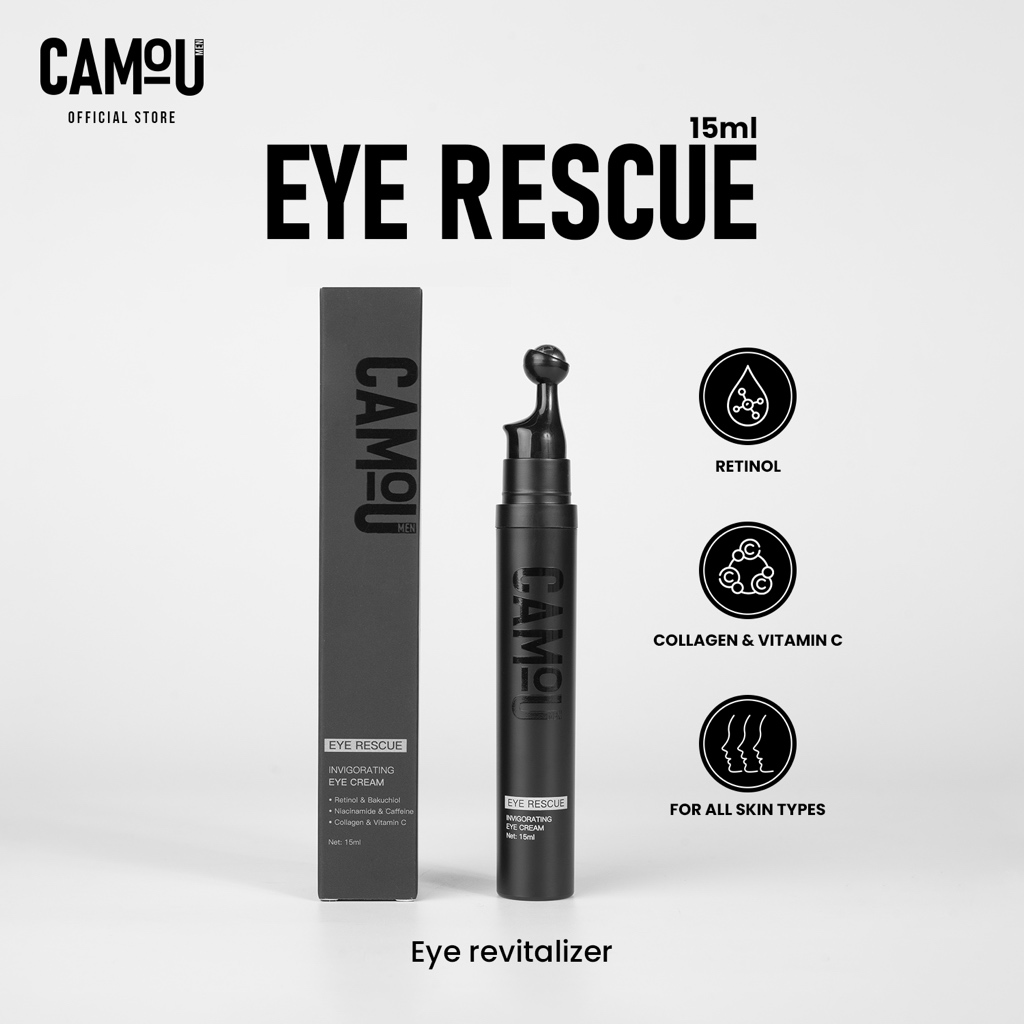 Camou Men's Eye Rescue Eye Cream with Collagen Retinol Bakuchiol ...