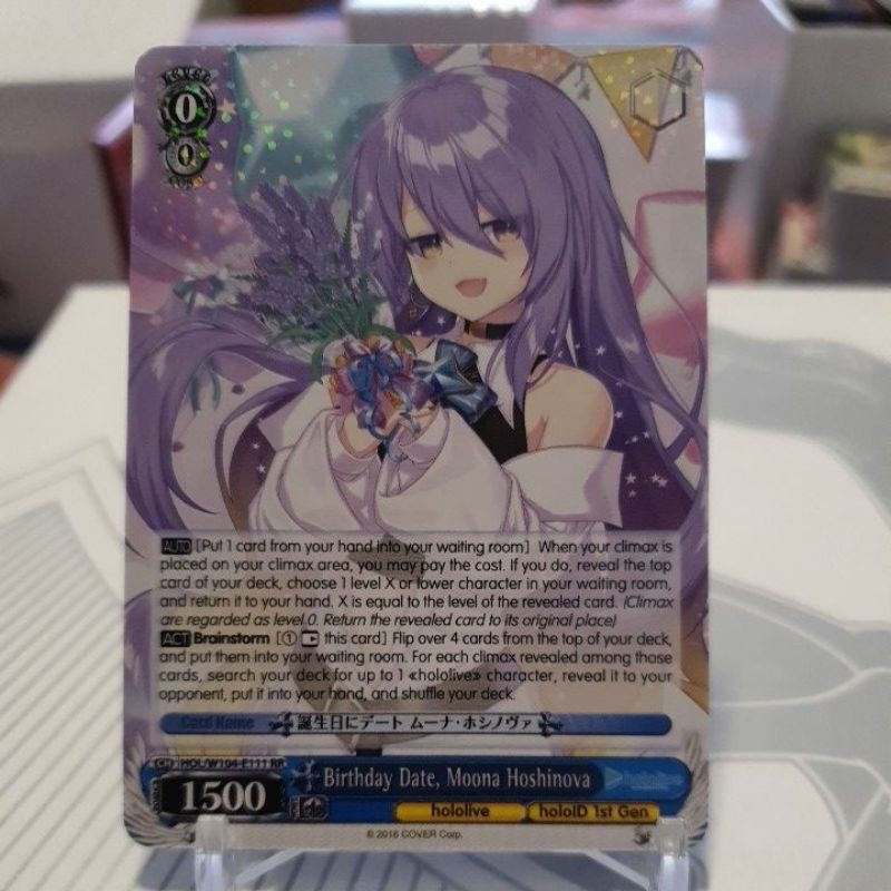 BIRTHDAY DATE, MOONA HOSHINOVA RR HOLOLIVE 2 WEISS SCHWARZ ENGLISH ...