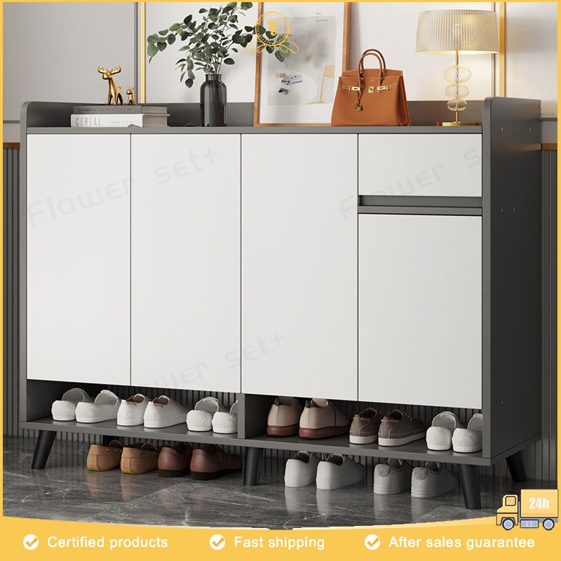 【80cm】Shoe rack organizer minimalist modern wooden shoe cabinet with ...