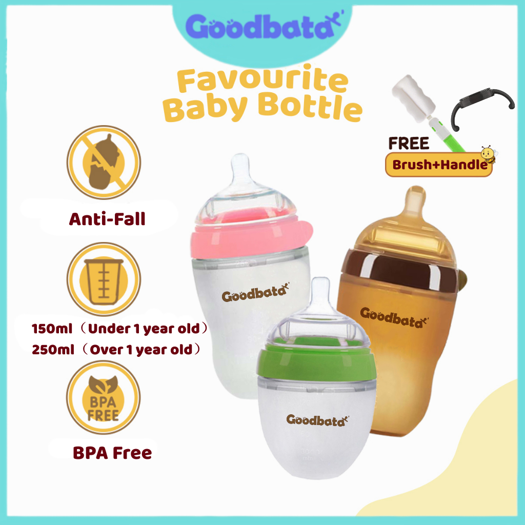 Goodbata Baby Milk Bottle Anti-Bacterial Natural Nursing Bottle Newborn ...