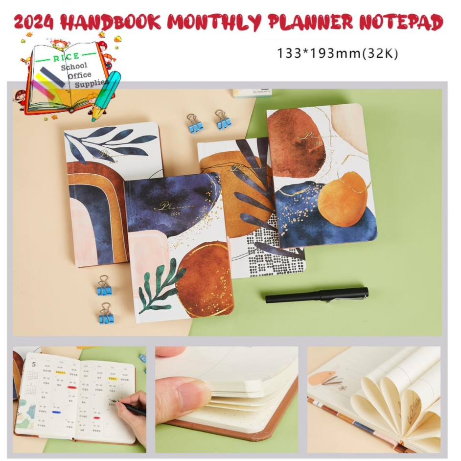(BLS-23200)2024 Handbook Monthly Planner Notepad Illustration Makukulay ...