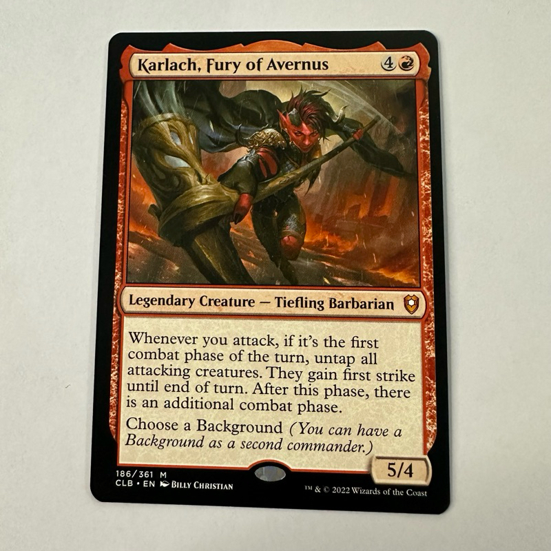 KARLACH, FURY OF AVERNUS | CLB BATTLE FOR BALDUR’S GATE | RED | MTG ...