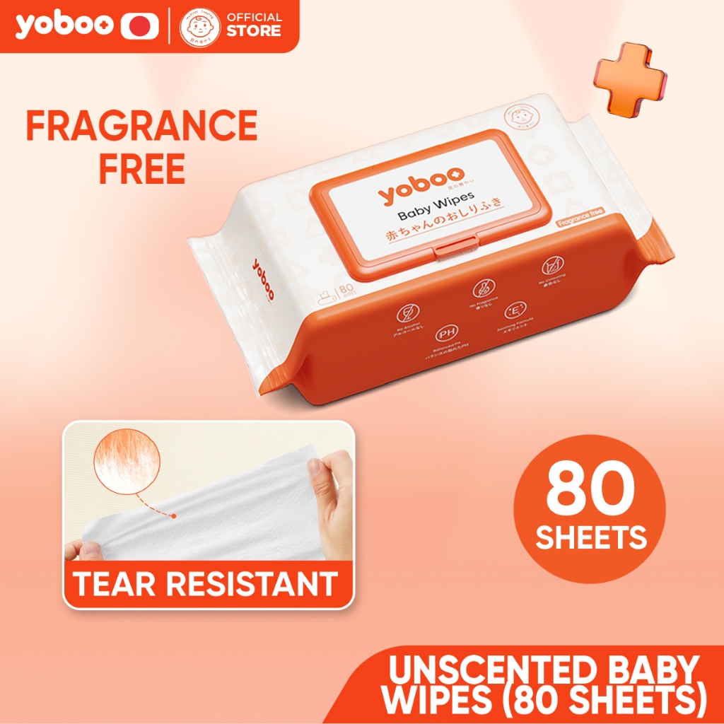 [NEW] Yoboo Unscented Baby Wipes 80 Sheets Single Pack Hypoallergenic ...