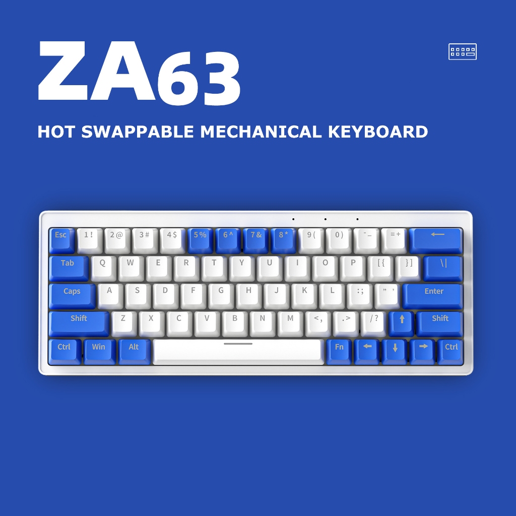 Zifriend ZA63 60% 63 Keys Mechanical Keyboard Hot Swappable RGB Backlit ...